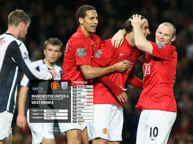 英超联赛球队 官方 United 4 West Brom 0桌面壁纸壁纸,Manchester United 红魔曼联壁纸 2008-09赛季 ...